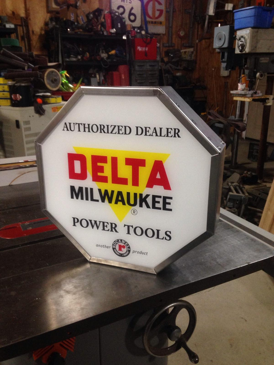 Delta Rockwell Power Tools Authorized Dealer Octagon Lighted Sign ...